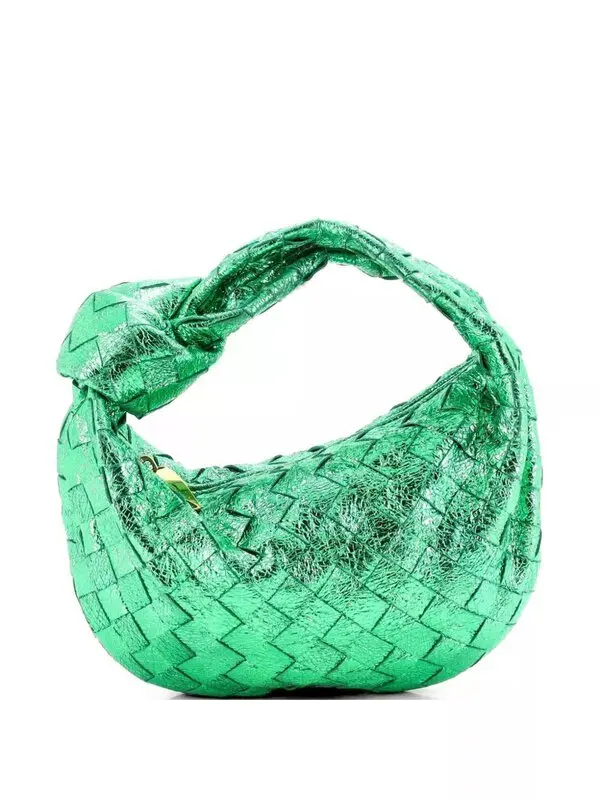 Bottega Veneta Jodie Metallic Intrecciato Nappa Mini Hobo Bag - Green