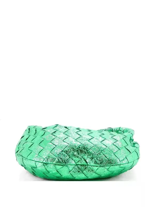 Bottega Veneta Jodie Metallic Intrecciato Nappa Mini Hobo Bag - Green