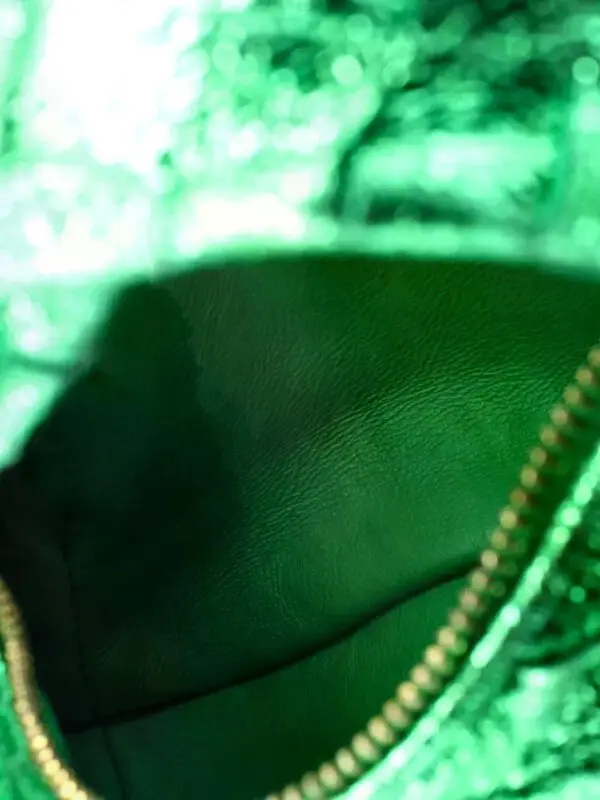 Bottega Veneta Jodie Metallic Intrecciato Nappa Mini Hobo Bag - Green