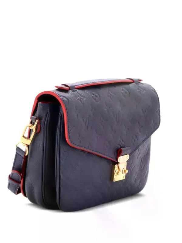 LOUIS VUITTON Pochette Metis Monogram Empreinte Leather Crossbody Bag - Blue