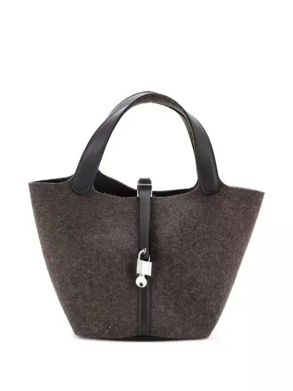 Hermès Picotin Lock Mm Bucket Bag Felt With Leather - Brown
