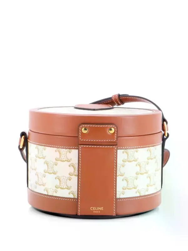 Celine Tambour Triomphe Coated Canvas Medium Crossbody Bag