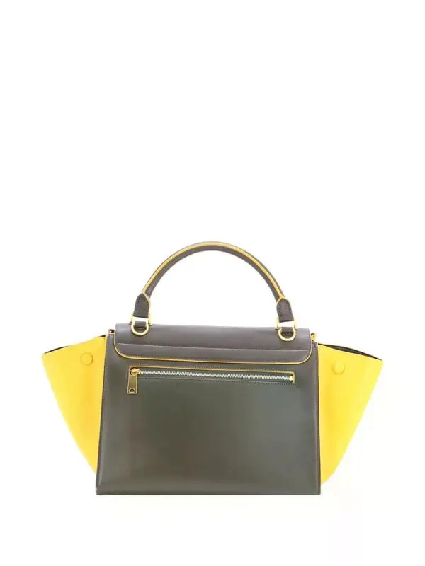 Celine Bicolor Trapeze Small Satchel - Green