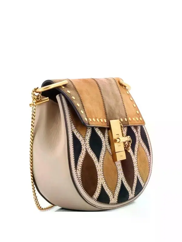 Chloé Drew Patchwork Studded Crossbody Bag