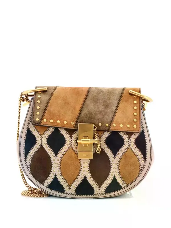 Chloé Drew Patchwork Studded Crossbody Bag