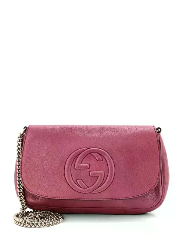 Gucci Soho Chain Leather Medium Crossbody Bag - Pink