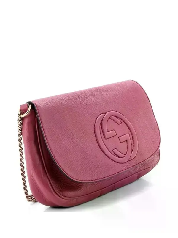 Gucci Soho Chain Leather Medium Crossbody Bag - Pink