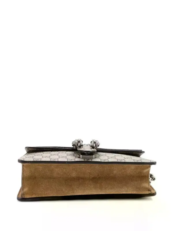 Gucci Dionysus Small Shoulder Bag Gg Coated Canvas With Crystal Embellished Metal - Brown