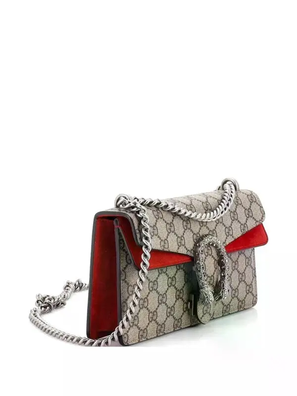 Gucci Dionysus Gg Coated Canvas Small Shoulder Bag With Crystal Embellishment - Brown