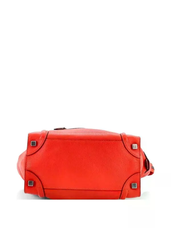 Celine Luggage Bag Grainy Leather Mini Tote - Red