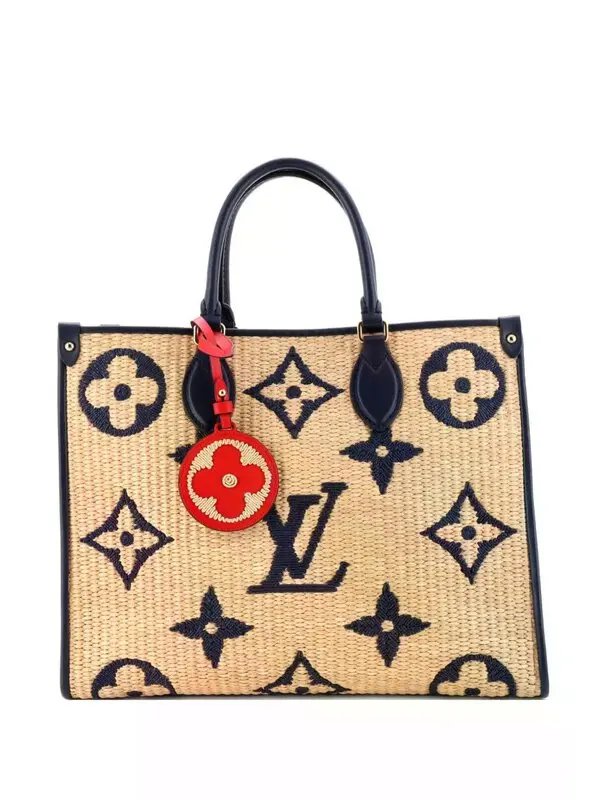 LOUIS VUITTON Onthego Mm Raffia Tote - Neutrals