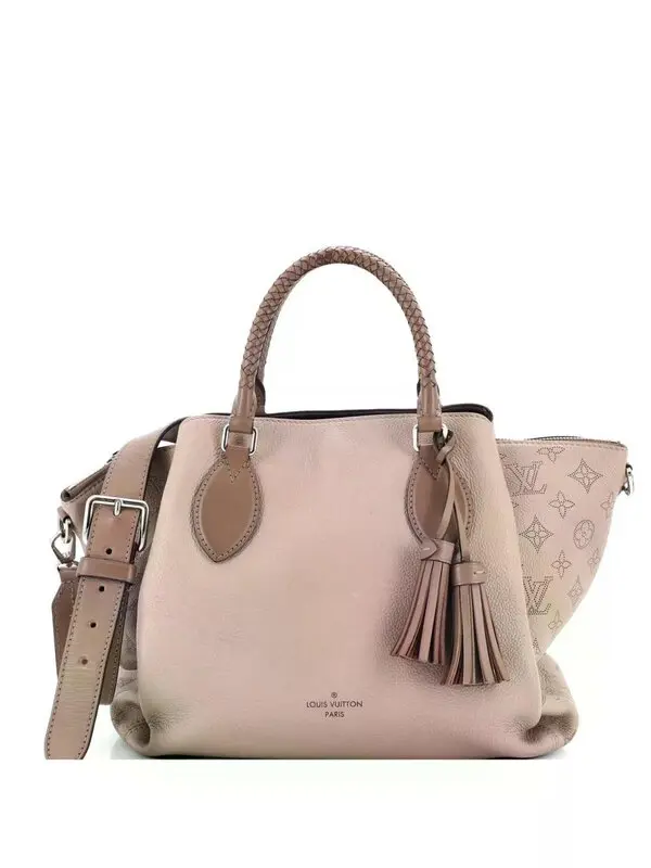 LOUIS VUITTON Haumea Mahina Leather Satchel Handbag - Neutrals