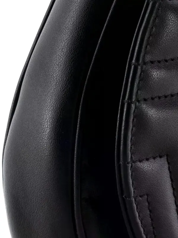 Gucci Gg Marmont Half Moon Matelasse Leather Mini Crossbody Bag