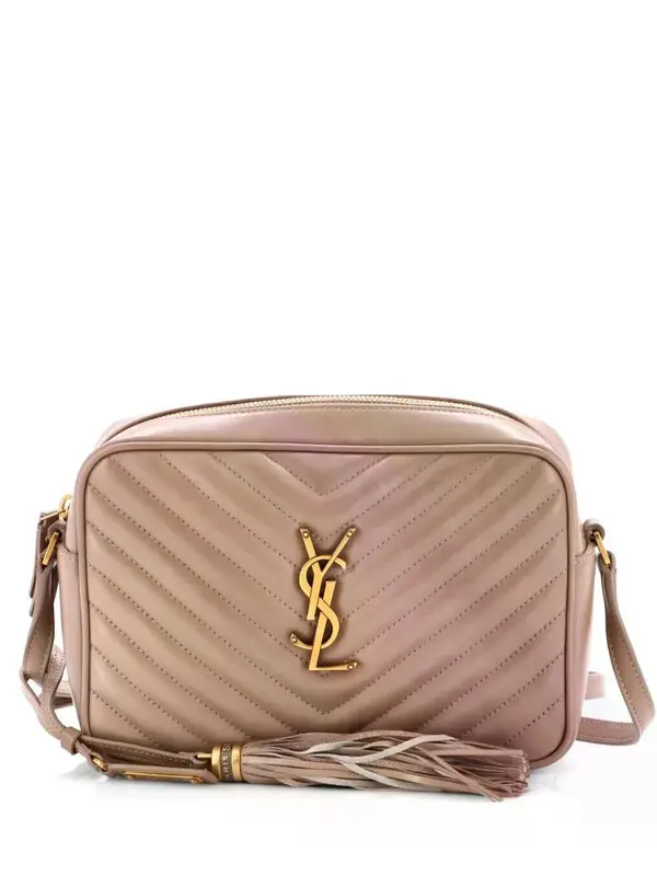 Saint Laurent Lou Camera Bag Matelasse Chevron Leather Small - Neutrals