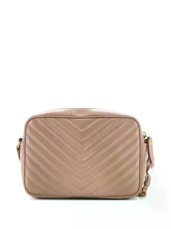 Saint Laurent Lou Camera Bag Matelasse Chevron Leather Small - Neutrals