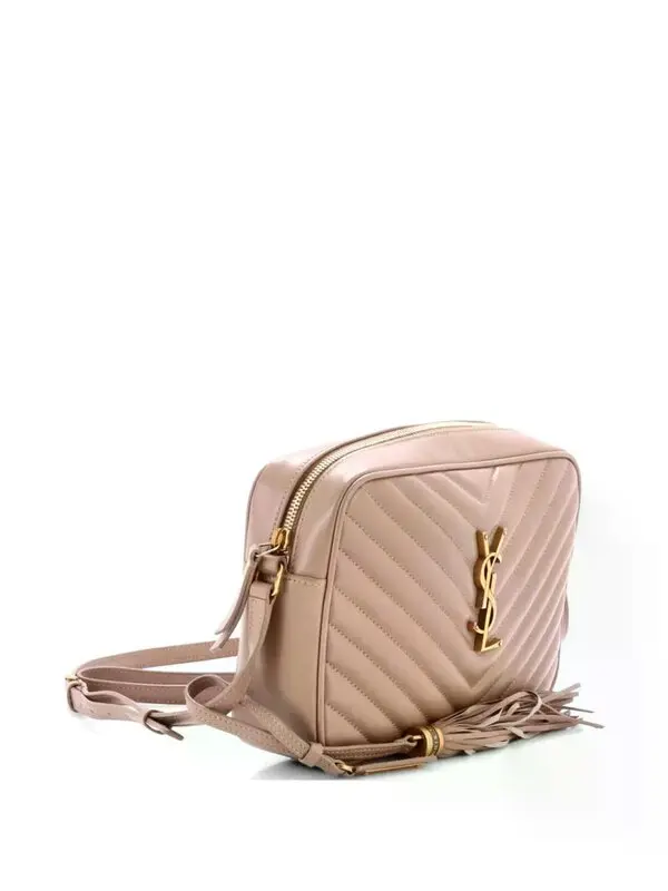 Saint Laurent Lou Camera Bag Matelasse Chevron Leather Small - Neutrals