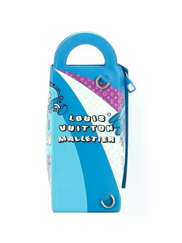LOUIS VUITTON Printed Leather Crossbody Bag - Blue
