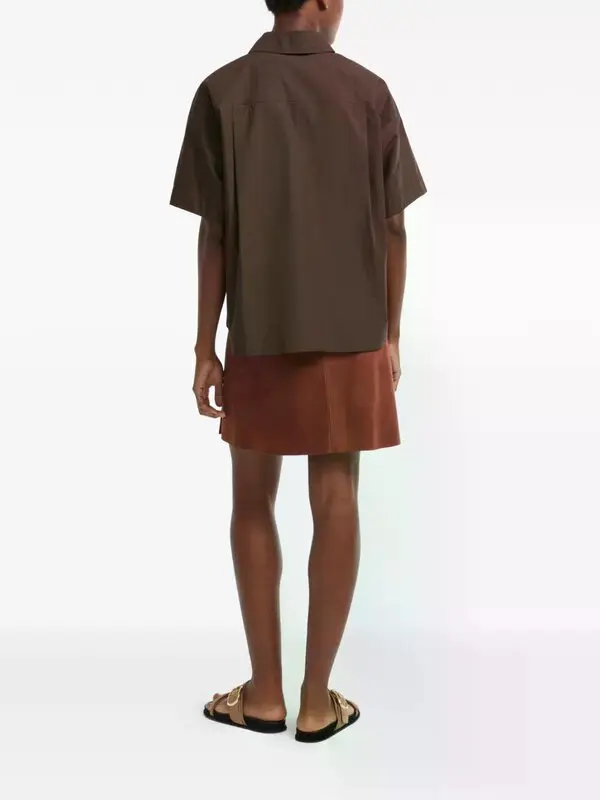 YVES SALOMON Button Detailed A-line Mini Skirt - Brown