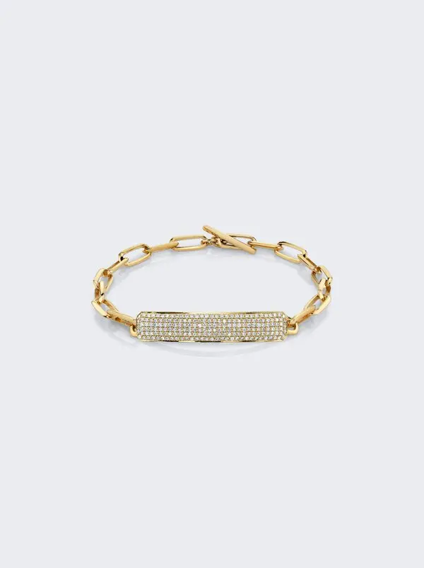 Lizzie Mandler Pave Id Diamond Bracelet - Yg