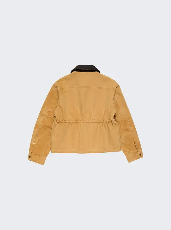 Acne Studios Canvas Jacket With Leather Collar - Camel