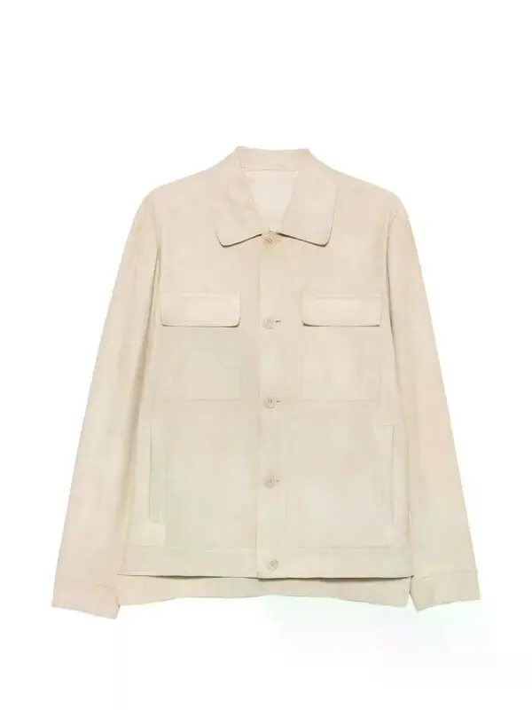 SALVATORE SANTORO Suede Shirt Jacket - Neutrals