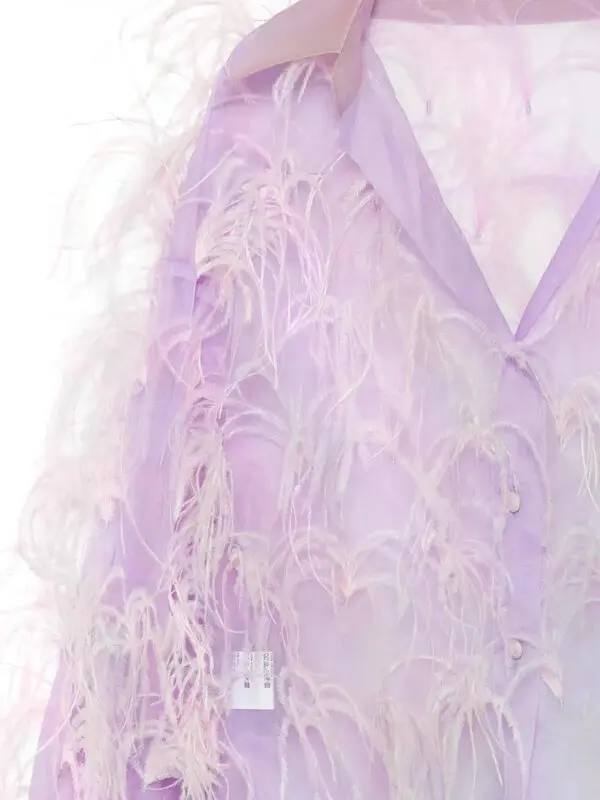 ISABEL SANCHIS Plume Embellished Shirt - Purple