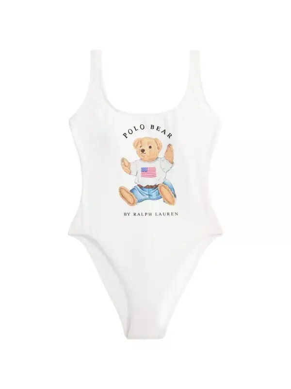 Polo Ralph Lauren Polo Bear Graphic Swimsuit - White
