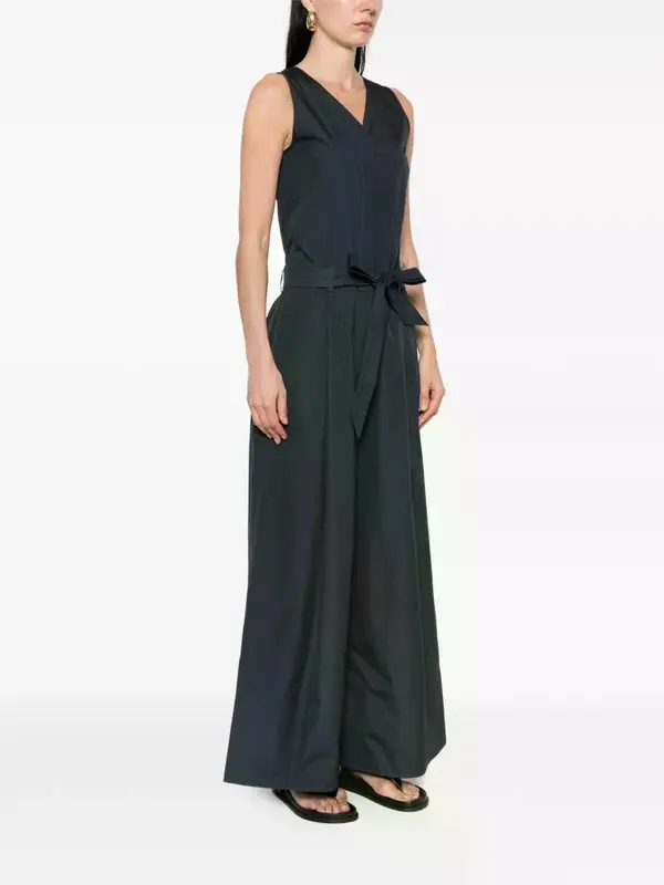 Max Mara V-neck Belted Jumpsuit - Blue
