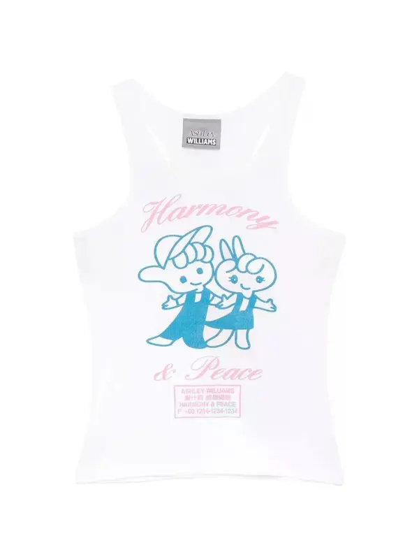 Ashley Williams Harmony & Peace Vest - White