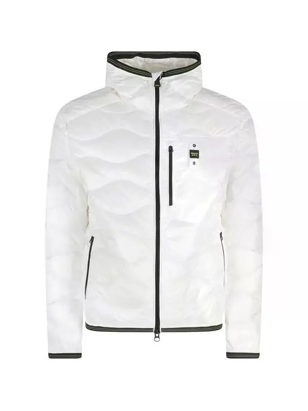BLAUER. Hooded Zip Jacket - White