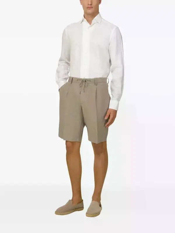 Boggi Milano Drawcord Linen Bermuda Shorts