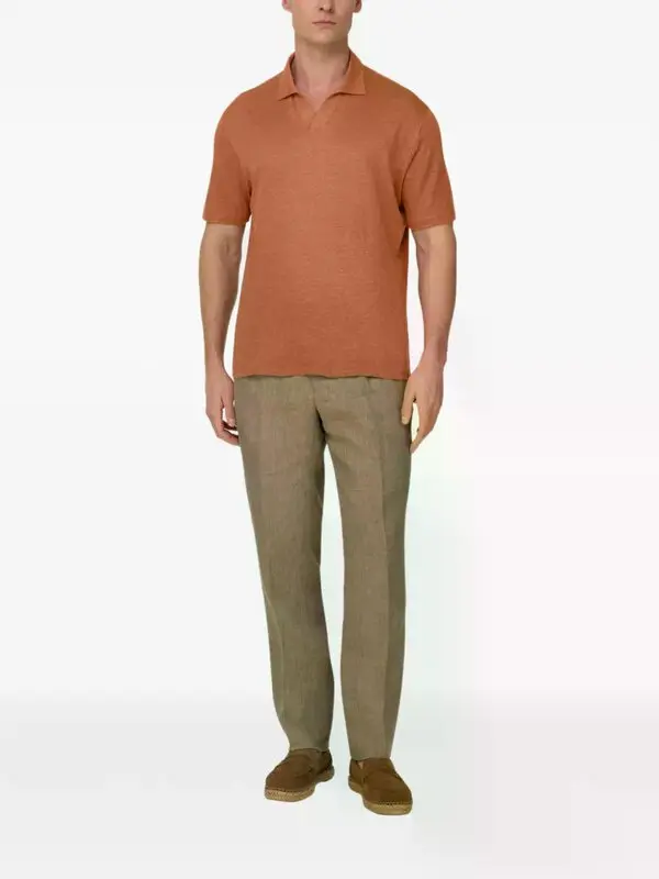 Boggi Milano Stretch Linen Jersey Polo Shirt