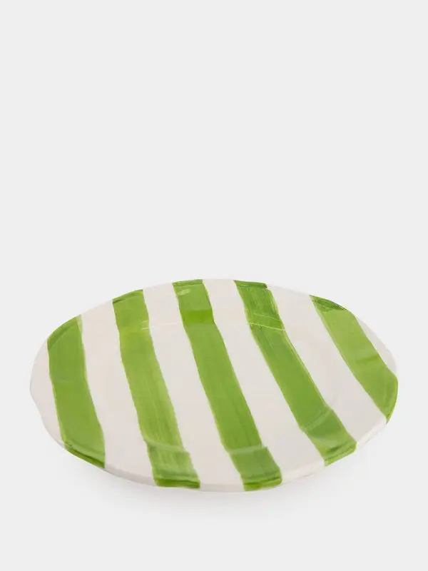 LES-OTTOMANS Striped Ceramic Dinner Plate