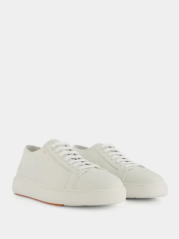 Santoni Leather Low-top Sneakers - White