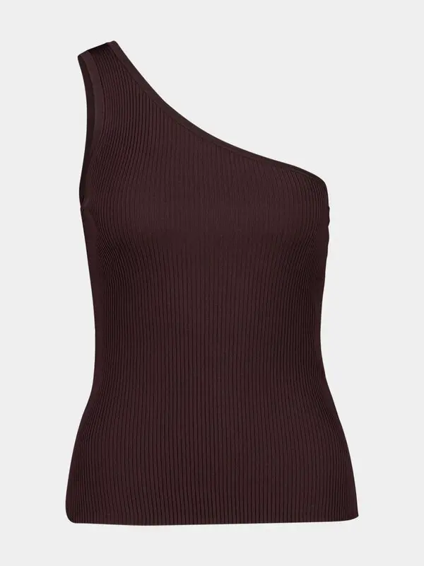 Zimmermann One Shoulder Ribbed Knit Top - Purple