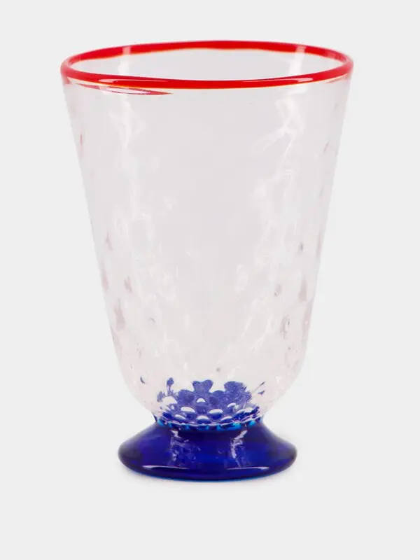 La DoubleJ Set Of 2 Quilted Murano Glasses - Blue