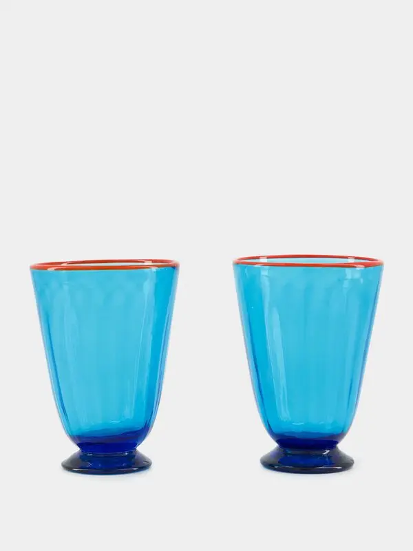 La DoubleJ Murano Glass Set Of 2 - Blue