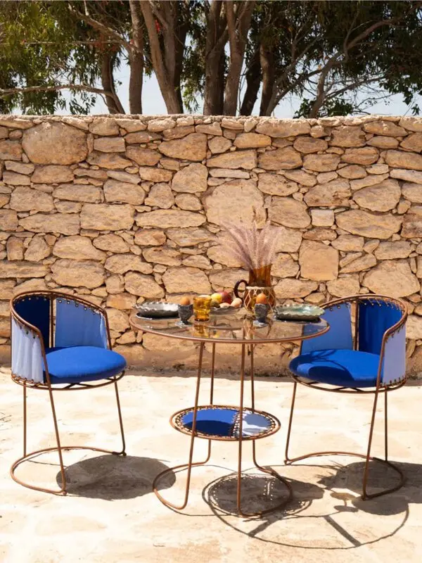HONORÉ Ocean Outdoor Chair With Canvas - Blue