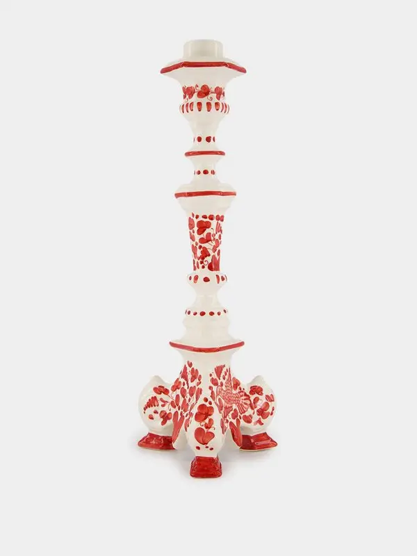 LES-OTTOMANS Ruby Vine Candle Holder - White