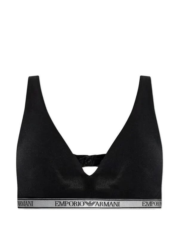 Emporio Armani Logo-band Bra - Black