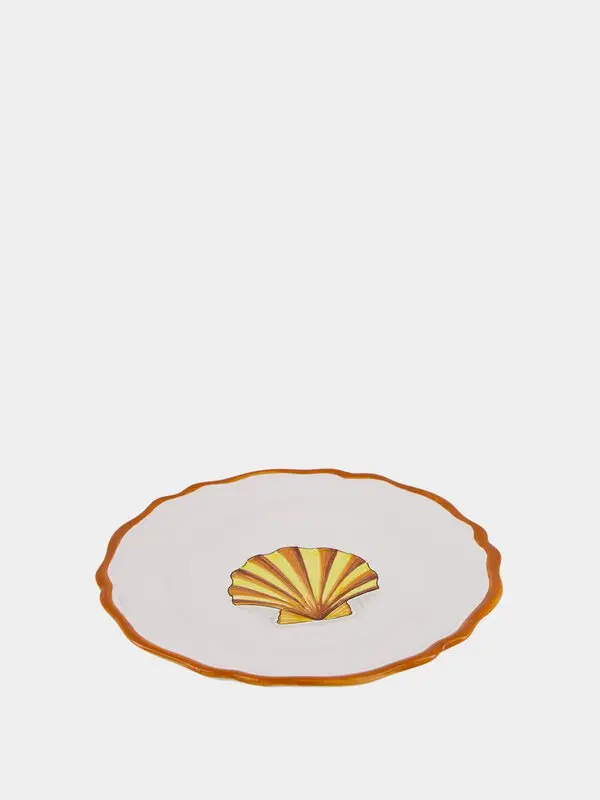 LES-OTTOMANS La Menagerie D'ete Shell Plate - Yellow