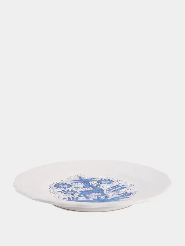 LES-OTTOMANS Handpainted Ceramic Christmas Dinner Plate - White