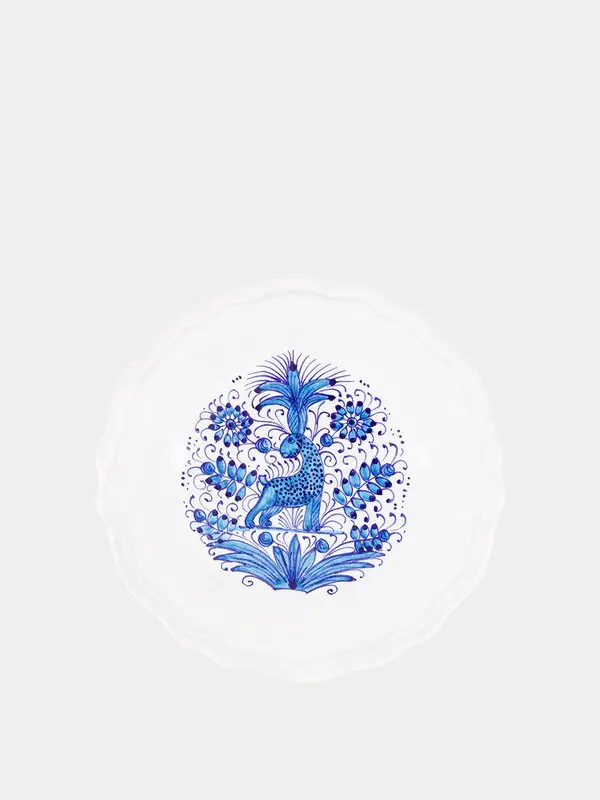 LES-OTTOMANS Handpainted Ceramic Christmas Dessert Plate - White