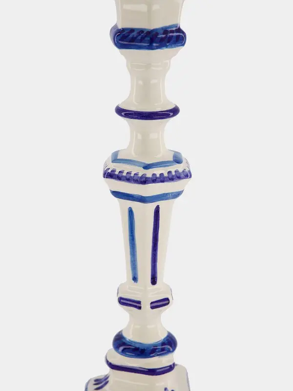 LES-OTTOMANS Turquerie Ceramic Candle Holder - White