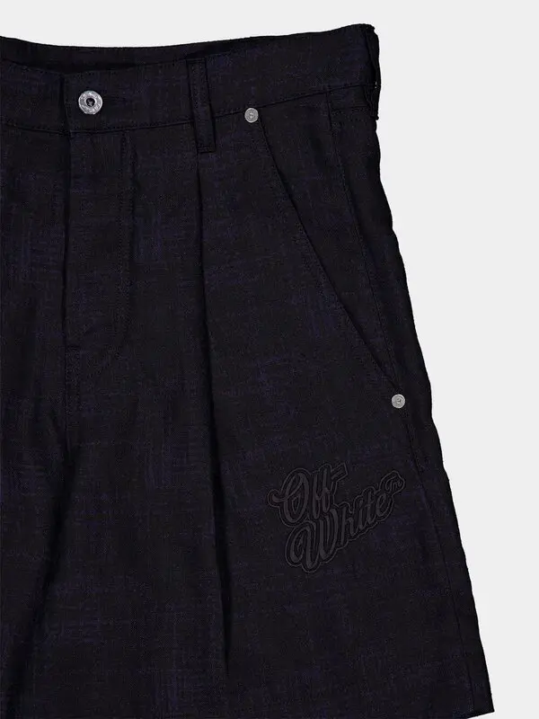 Off-White 90s Logo Linen Shorts - White