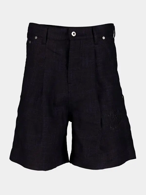 Off-White 90s Logo Linen Shorts - White