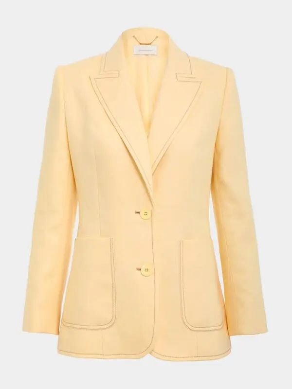 Zimmermann Linen Tailored Blazer - Yellow