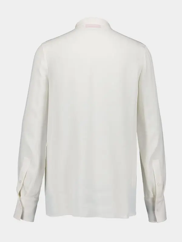 Valentino Garavani Scarf-detail Silk Shirt - White