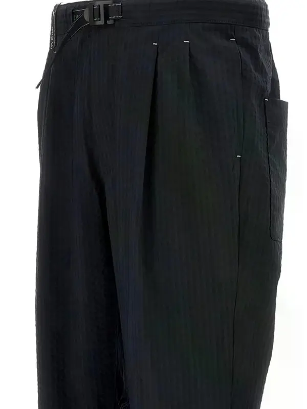 AND WANDER Belted Pleated Trousers - Blue