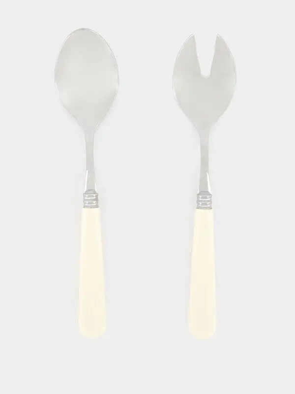 CAPDECO Helios Ivory Salad Server Set - White